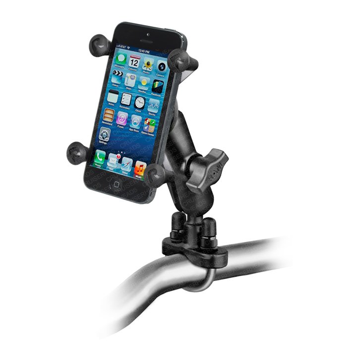 RAM Mount Handlebar Rail Mount with U-Bolt Base and Universal X-Grip ...